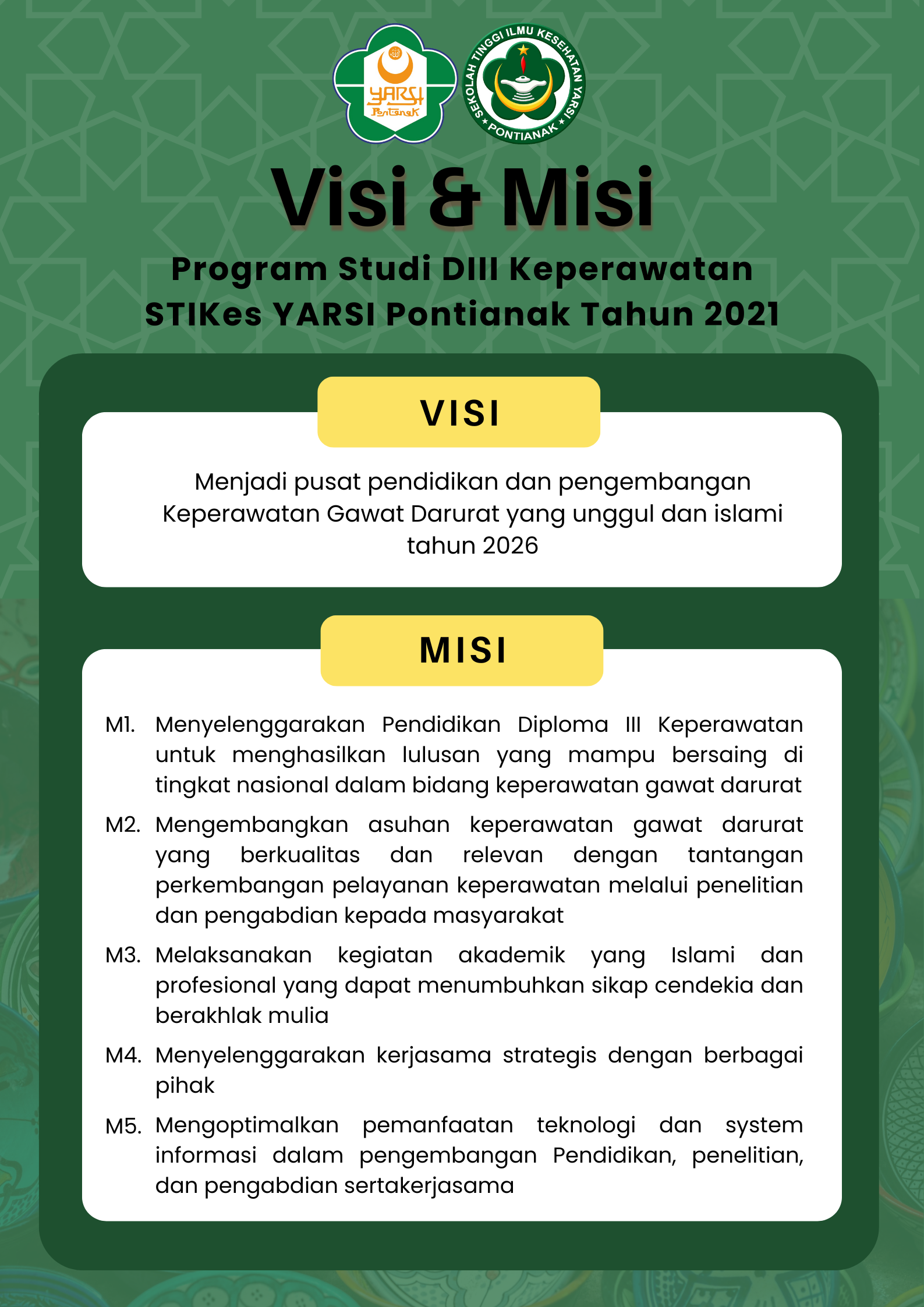 Visi dan Misi Program Studi D3 Keperawatan dan Program Studi Pendidikan ...